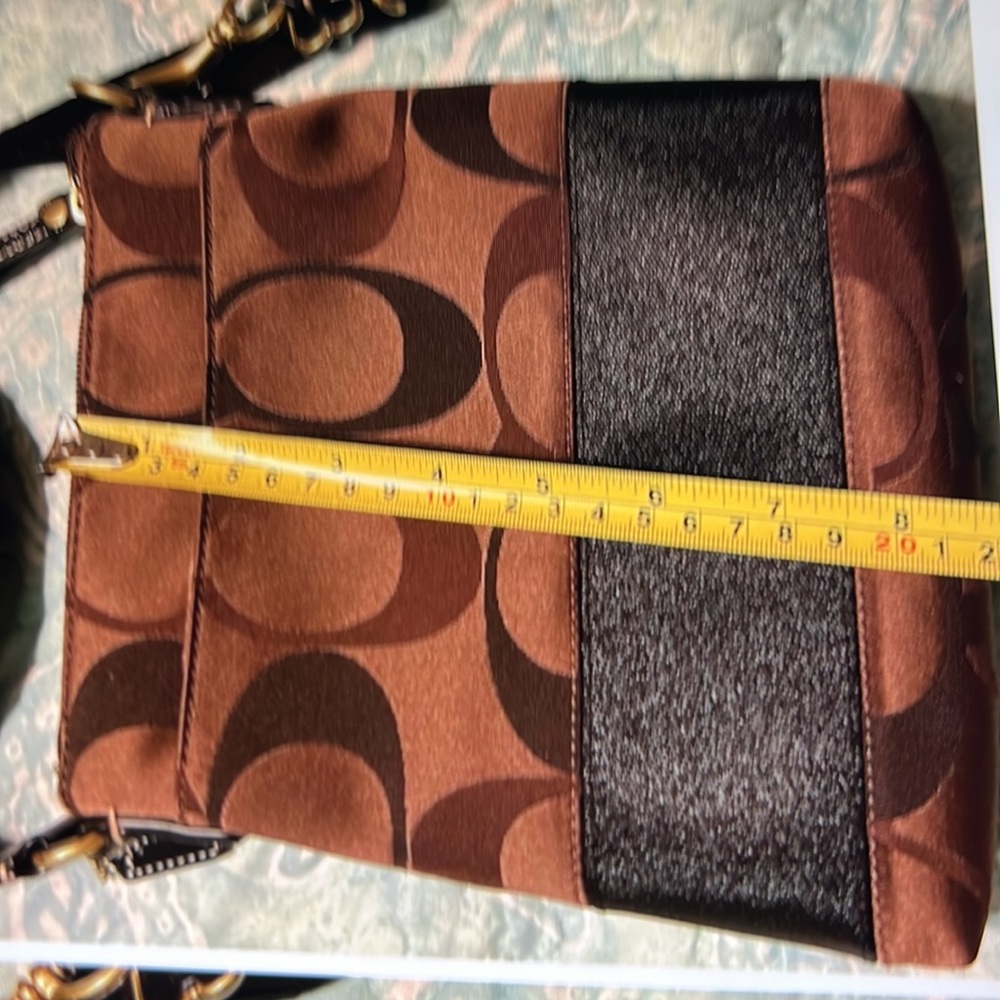 Coach Signature Monogram Satin Fabric Crossbody Bag B… - Gem